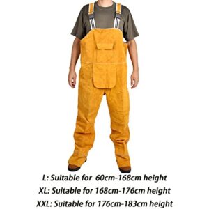 BAABJI Welding Suit, Leather Jacket, Cowhide Overalls, Flame Resistant, Foot Protection, Ideal for Electrician, Welder, Porter for Men Women,Blue,XL