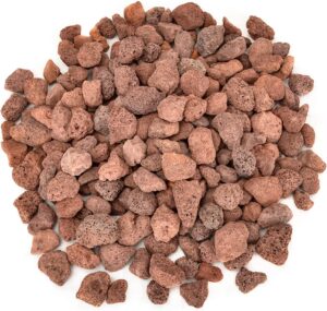 kleuete lava rocks 10 pounds for fire pit, bbq, natural gas, grill, natural decorative landscaping (1/2" - 1") red