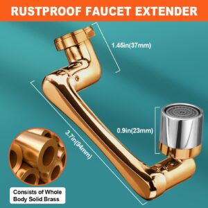 1440° Faucet Extender, Spurtar Multifunctional 1080° Rotatable Faucet Aerator + 360° Swivel Faucet Attachment, Arm Swivel Extension Faucet Aerator, Faucet Extender for Bathroom Sink Kitchen