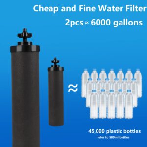 SUPER.BDACC Water Filter Replacement, Gravity Controlled Flow, Carbon Block Replacement for Berkey Black System, Compatible with Stainless Steel Countertop Purification, Pack of 2