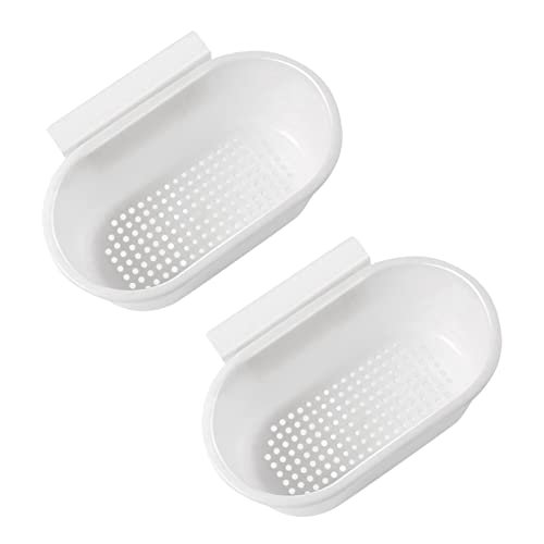 MISNODE 2 PCS Kitchen Sink Drain Basket Sink Drain Basket 7x4x3 inches PP Sink Food Catcher Sink Strainer for Kitchen Filter Food Store Sponges Dishwashing Brushes Soap