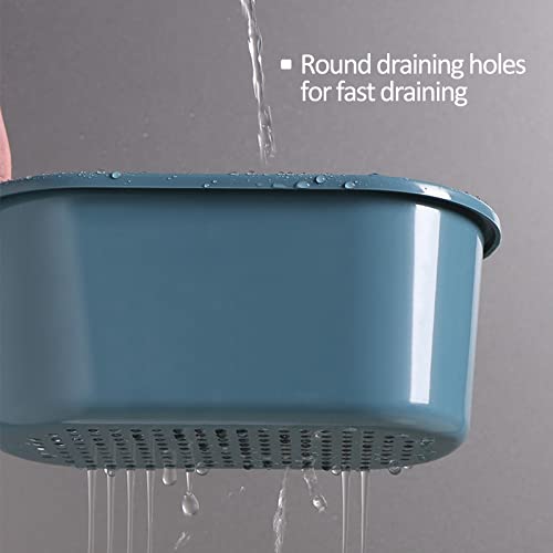 MISNODE 2 PCS Kitchen Sink Drain Basket Sink Drain Basket 7x4x3 inches PP Sink Food Catcher Sink Strainer for Kitchen Filter Food Store Sponges Dishwashing Brushes Soap