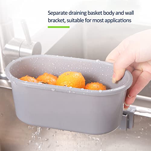 MISNODE 2 PCS Kitchen Sink Drain Basket Sink Drain Basket 7x4x3 inches PP Sink Food Catcher Sink Strainer for Kitchen Filter Food Store Sponges Dishwashing Brushes Soap