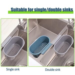 MISNODE 2 PCS Kitchen Sink Drain Basket Sink Drain Basket 7x4x3 inches PP Sink Food Catcher Sink Strainer for Kitchen Filter Food Store Sponges Dishwashing Brushes Soap