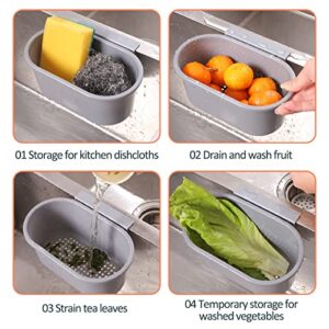 MISNODE 2 PCS Kitchen Sink Drain Basket Sink Drain Basket 7x4x3 inches PP Sink Food Catcher Sink Strainer for Kitchen Filter Food Store Sponges Dishwashing Brushes Soap