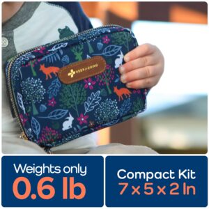 KeepGoing Kids' 130 Pc First Aid Kit - Car, Home, Purse, Diaper Bag - Latex-Free Bandages, TSA-Approved Travel Size