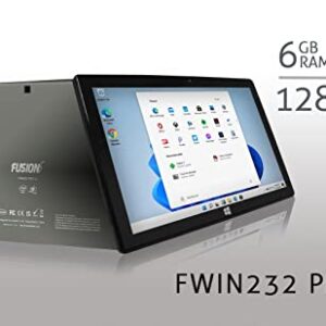 Fusion5 10" Windows 11 FWIN232 PRO N4120 Intel Quad-Core Ultra Slim Windows Tablet PC - 6GB RAM, 128GB Storage, 1920x1200 FHD Display, USB 3.0, Micro HDMI, 5MP & 2MP Cameras, Expandable M.2 Storage