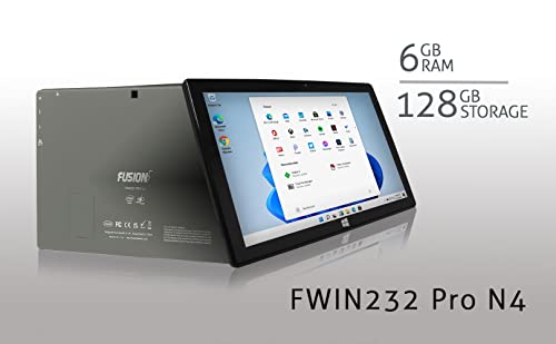 Fusion5 10" Windows 11 FWIN232 PRO N4120 Intel Quad-Core Ultra Slim Windows Tablet PC - 6GB RAM, 128GB Storage, 1920x1200 FHD Display, USB 3.0, Micro HDMI, 5MP & 2MP Cameras, Expandable M.2 Storage