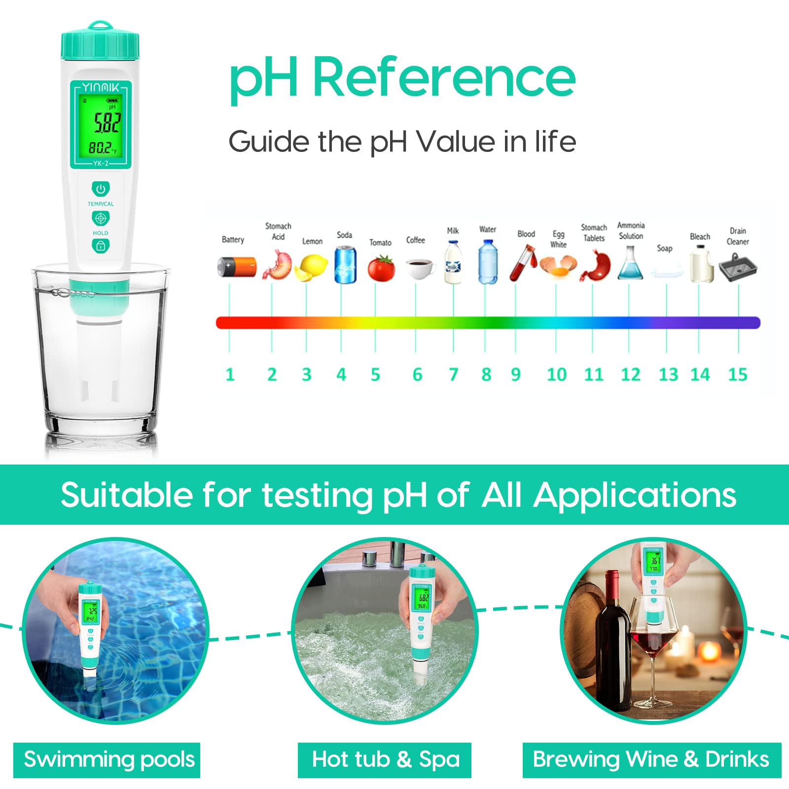 YINMIK pH Tester and TDS EC Tester Combo