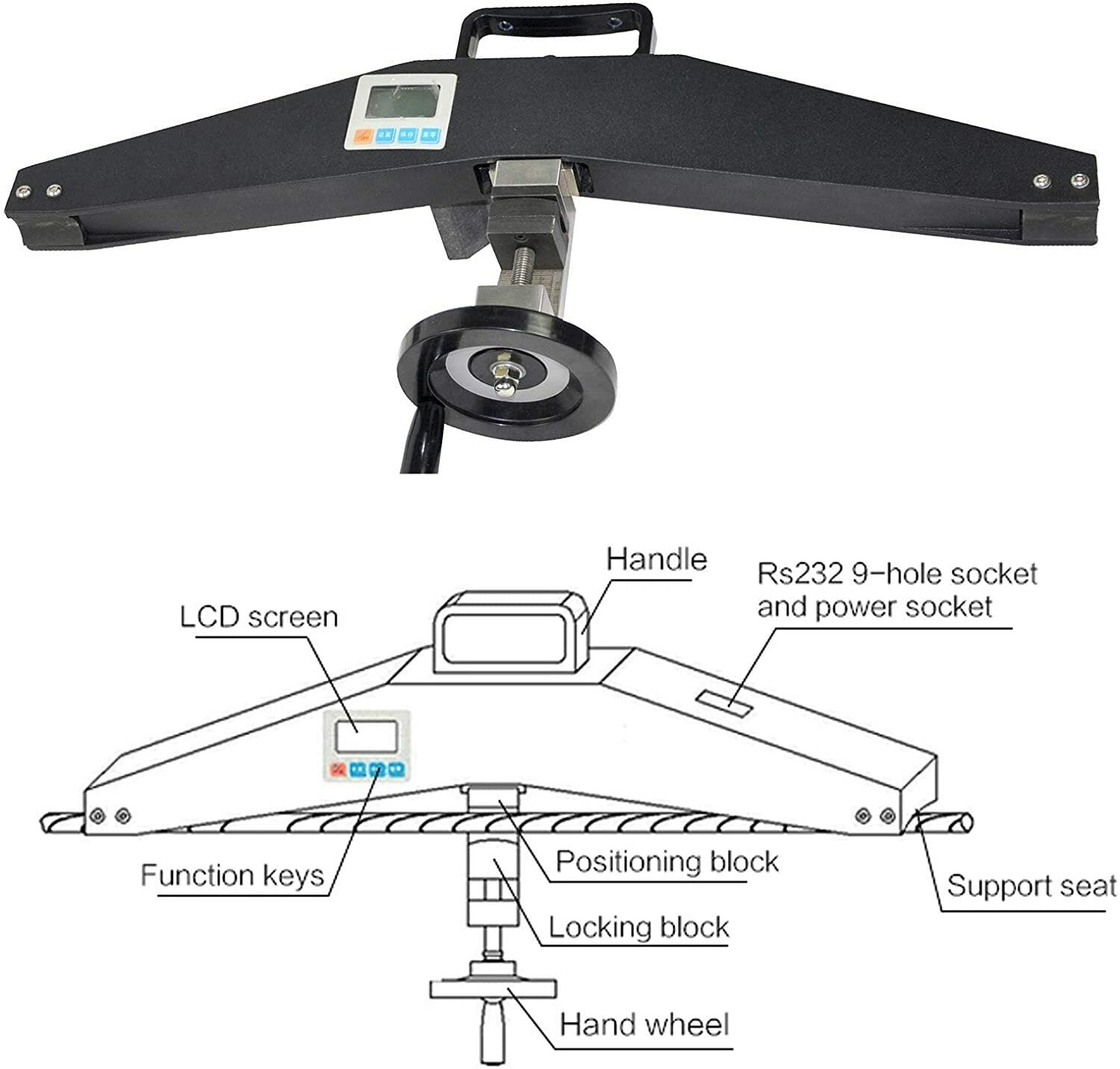 Digital Wire Tension Meter Rope Tensiometer with Maximum Load Value 100KN ASZ-100