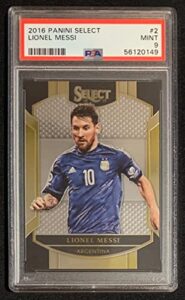 lionel messi 2016 panini select soccer card #2 graded psa 9