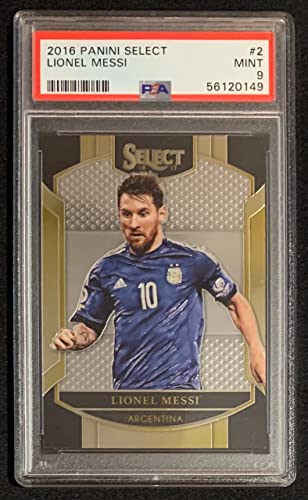 Lionel Messi 2016 Panini Select Soccer Card #2 Graded PSA 9