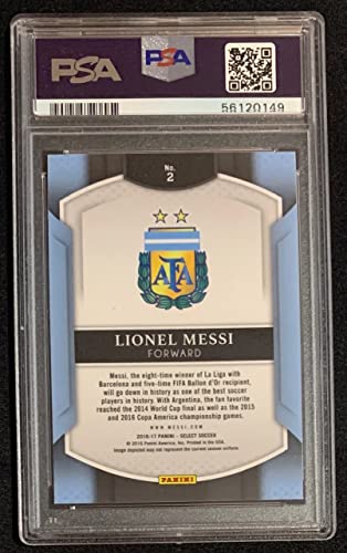 Lionel Messi 2016 Panini Select Soccer Card #2 Graded PSA 9