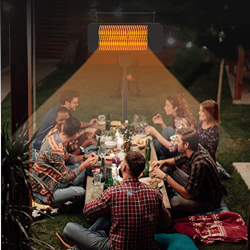 Patio Heater Garage 1500W Heater-Outdoor With 3 Modes Fast Heating, Electric Heaters Wall-Mounted/Standing Height & Angle Adjustable,Tip-Over & Overheat Protection,Garage, Backyard, Camping