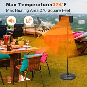 Patio Heater Garage 1500W Heater-Outdoor With 3 Modes Fast Heating, Electric Heaters Wall-Mounted/Standing Height & Angle Adjustable,Tip-Over & Overheat Protection,Garage, Backyard, Camping