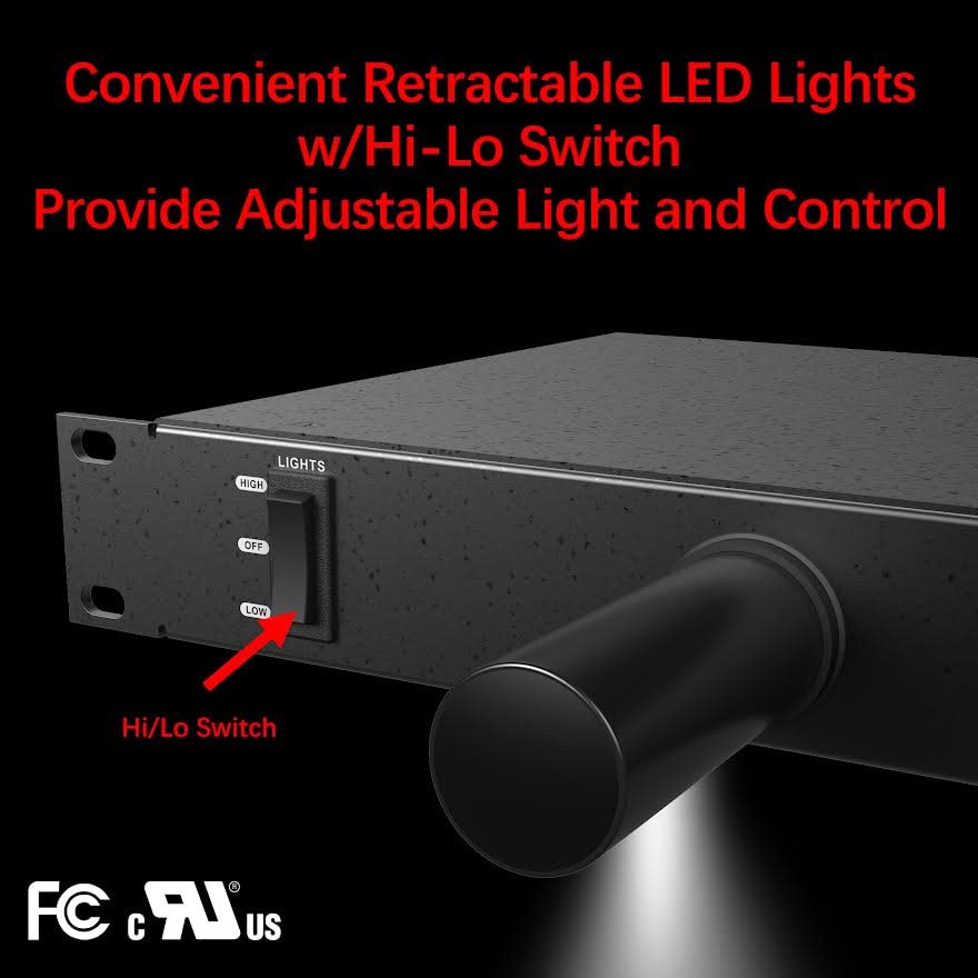 Clear Power 11-Outlet 2160J Rackmount Surge Protector PDU w/LED Lights & 10ft Cord, CPPDU511