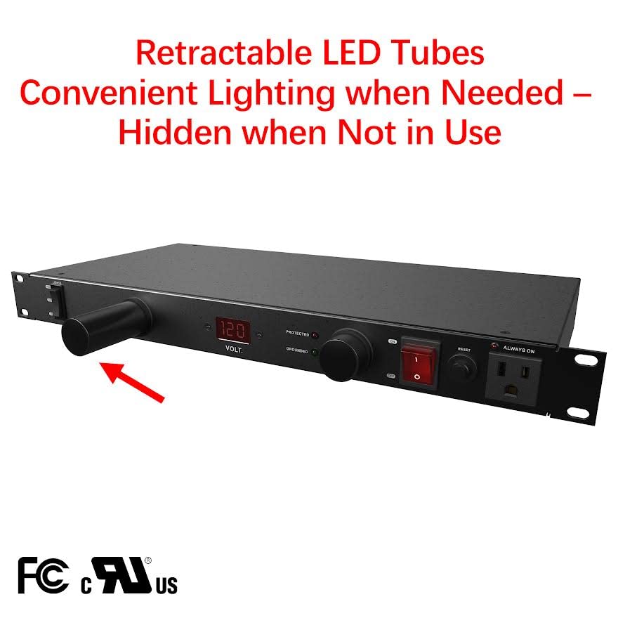 Clear Power 11-Outlet 2160J Rackmount Surge Protector PDU w/LED Lights & 10ft Cord, CPPDU511