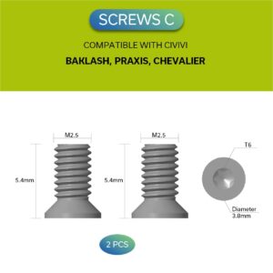 CIVIVI Stainless Steel Pocket Clip Screws CA-12B (Black)