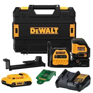 DEWALT 20V/12V MAX Laser Level Kit, Cross Line Laser, Green (DCLE34020G)