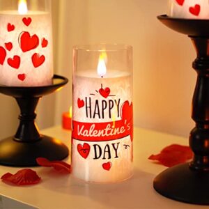 Valentine's Day Candles for Romantic Night, Romantic Candles, Heart Candles, Special Love Gifts for Her, Battery Operated Color Changing Flameless Candles with Remote Control Timer