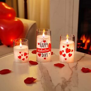 Valentine's Day Candles for Romantic Night, Romantic Candles, Heart Candles, Special Love Gifts for Her, Battery Operated Color Changing Flameless Candles with Remote Control Timer