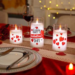 Valentine's Day Candles for Romantic Night, Romantic Candles, Heart Candles, Special Love Gifts for Her, Battery Operated Color Changing Flameless Candles with Remote Control Timer