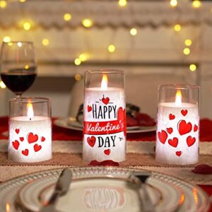 Valentine's Day Candles for Romantic Night, Romantic Candles, Heart Candles, Special Love Gifts for Her, Battery Operated Color Changing Flameless Candles with Remote Control Timer