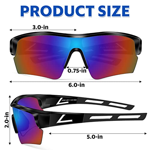 Pokiiulk 6 Pack Safety Glasses for Men Women, Saftey Glasses ANSI Z87.1+ UV Protection Impact Resistant Saftey Goggles Protective Eyewear