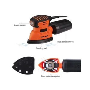 Mouse Sander, 12Pcs Sandpapers, 12000 RPM 130W Detail Sanders with Dust Collection System for Tight Spaces