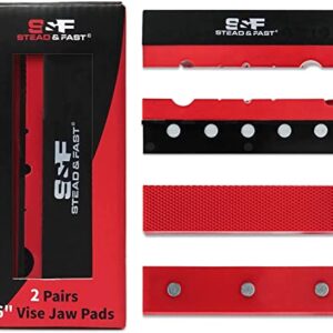 S&F STEAD & FAST Soft Jaws for Bench Vise 6", 2 pairs, Strongly Magnetic Vise Jaw Pads, TPU, Vise Jaws Covers Protectors for Clamping Woodworking Metal Plastics…