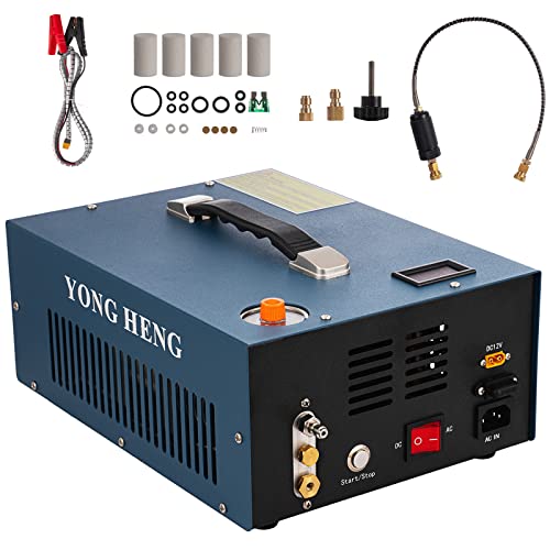 YONG HENG PCP Air Compressor, Auto-Shut Off 4500 PSI Air Compressor Oil-Free, High Pressure Air Compressor Pump Built-in Power Adapter, Set-Pressure Air Gun and Paintball Tank Pump Water/Oil Separator