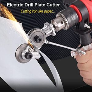 Electric Drill Plate Cutter Attachment, 2 Model Metal Cutter Attachment with Handles, Smooth Cut Metal Nibbler Drill Attachment, Convenient and Efficient Metal Shears