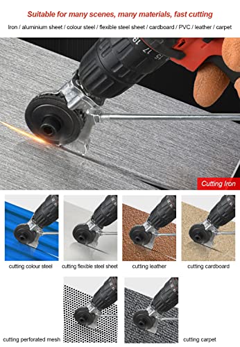 Electric Drill Plate Cutter Attachment, 2 Model Metal Cutter Attachment with Handles, Smooth Cut Metal Nibbler Drill Attachment, Convenient and Efficient Metal Shears