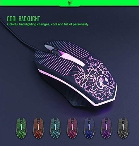 LLEURE Gaming Keyboard Rainbow Keyboard + Mouse,Desktop Notebook Floating Keycap Backlit Gaming Mouse and Keyboard,104 Key USB Wired Keyboard,Illuminated Keypad