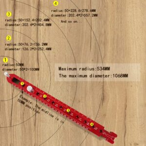 fixed-point marking gauge woodworking compass scribe metric/british adjustable drawing circle ruler precision drawing supplies measurement tools