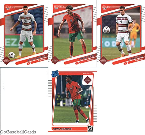 2021-22 Donruss Road to Qatar Portugal Team Set of 10 Cards: Cristiano Ronaldo(#116), Ruben Dias(#117), Bruno Fernandes(#118), Joao Felix(#119), Diogo Jota(#120), Bernardo Silva(#121), Joao Cancelo(#122), Pedro Neto(#123), Andre Silva(#124), Nuno Mendes(#