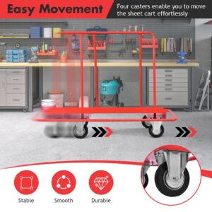 IRONMAX Drywall Sheet Cart, Heavy Duty Dolly Panel Truck w/ 4 Wheels & Protective Sloping Angle, Rolling Dolly Sheetrock for Home, Warehouse, Workplace