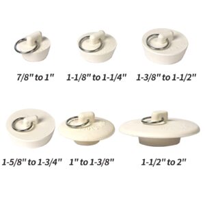 6 Sizes of Sink Stopper, Bathtub Drain Plug with Ring Suitable for Kitchen, Bathroom and Laundry Sink, Bathtub Accessories