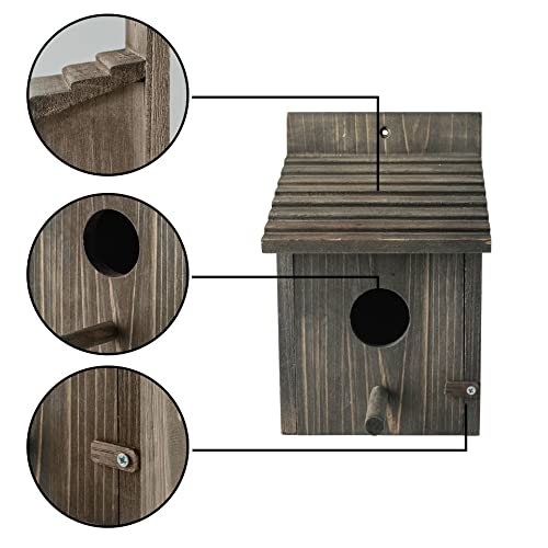 Bird House for Outside with Predator Guard, Nesting Box Birdhouse for Outdoor Wild Bird Watching, Royal Blue