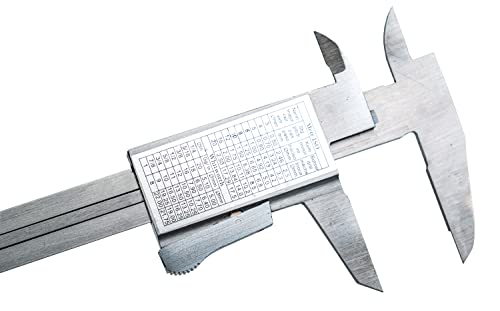 LLDSIMEX Self-Locking Auto Clamp Stainless Steel Vernier Caliper 0-6 Inch/0-150mm Manual Caliper 0.001"/0.02mm High Precison Caliper