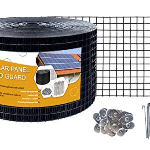 Solar Panel Bird Wire,8inx100FT Critter Guard PVC Coated,Birds from Entering & Nesting Roll Kit/Critter Guard with 70 Fastener Clips Rooftop Solar Panel for Squirrel Bird Critters