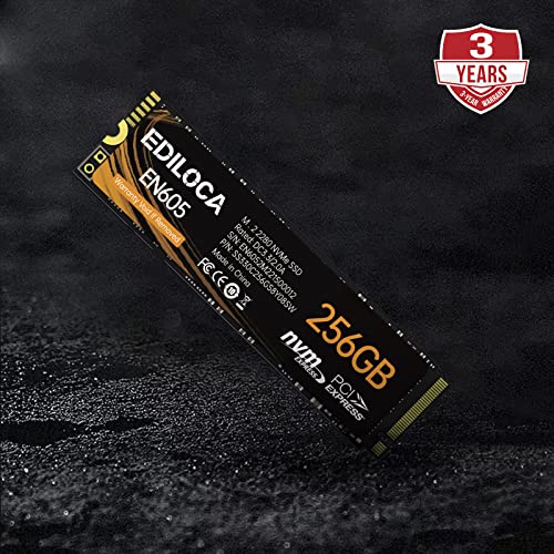 Ediloca 256GB NVMe SSD 3D NAND1.3 PCIe Gen3x4 M.2 2280 Internal Solid State Drive (Read/Write Speed up to 2,150/1,300 MB/s) Compatible with Laptop & Desktop