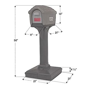 Dig-Free Easy Up Home Mailbox, Timber, Made in The USA