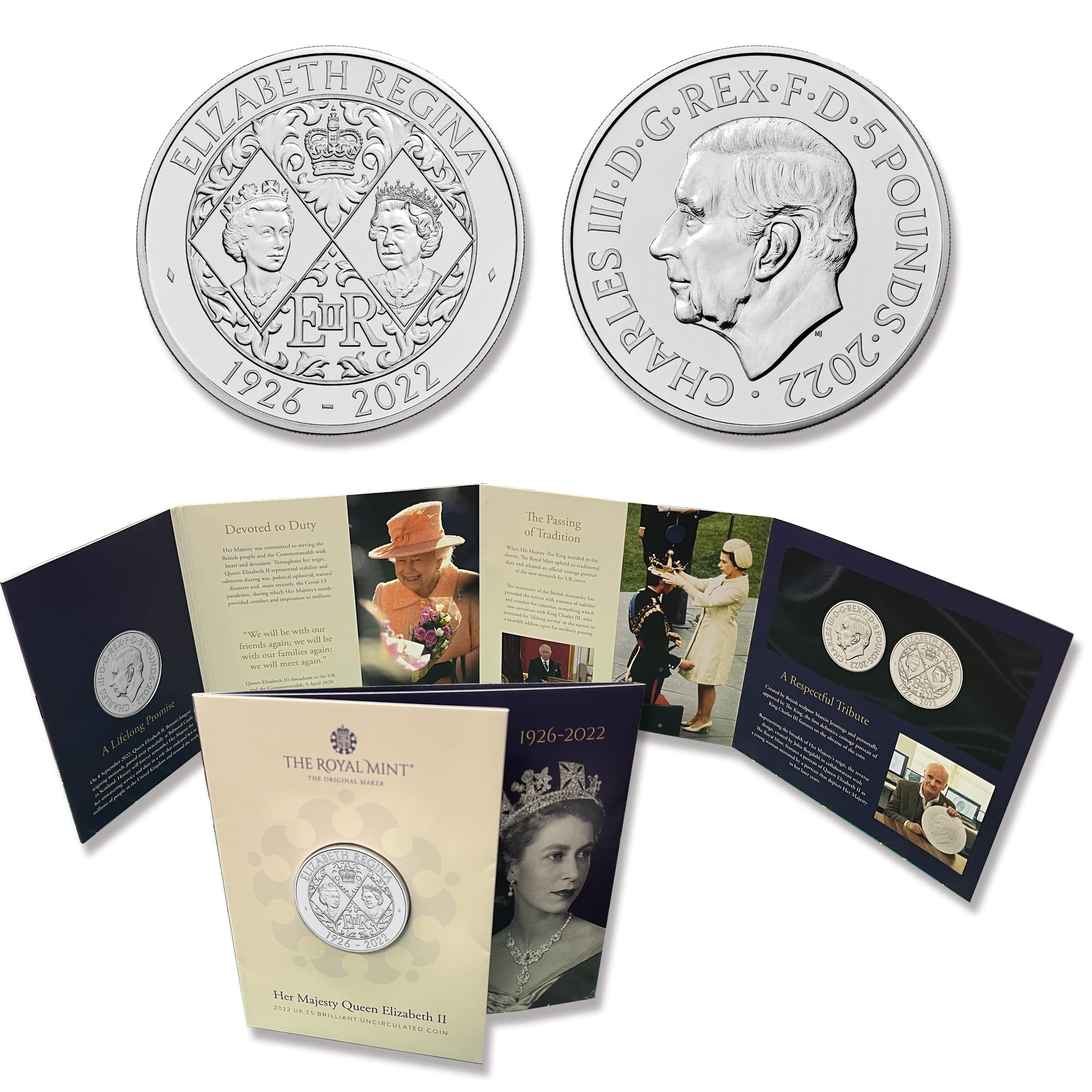 2022 BU Queen Elizabeth II memorial £5 The Royal Mint Brilliant Uncirculated