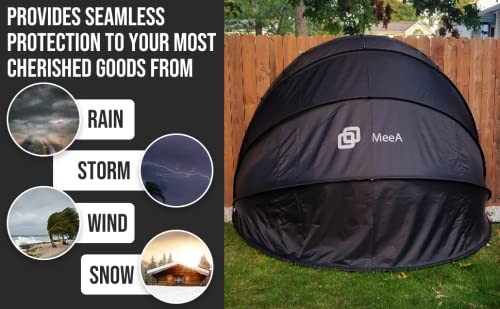 MeeA Outdoor Bike Cover Storage Shed Tent,210D Oxford Thick Waterproof Fabric, Fiberglass Frame (Black)