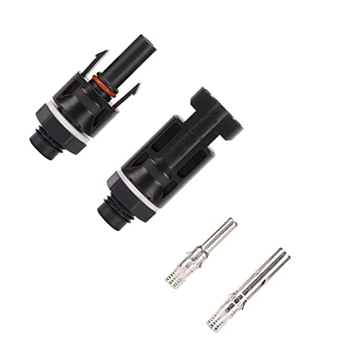 Solar Panel Connectors, PV Connector PPO Self Locking Structure 1000V DC IP67 Waterproof Impact Resistance High Strength for PV Cable