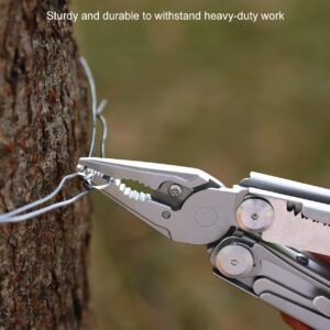 SUYIWEE Multitool 19-in-1 with Safety Lock, Professional 440A Stainless Steel Multi Tool Pliers Pocket Tool, Foldable Multitools with Nylon Sheath for Outdoors, Survival, Camping, Hiking, Repairing