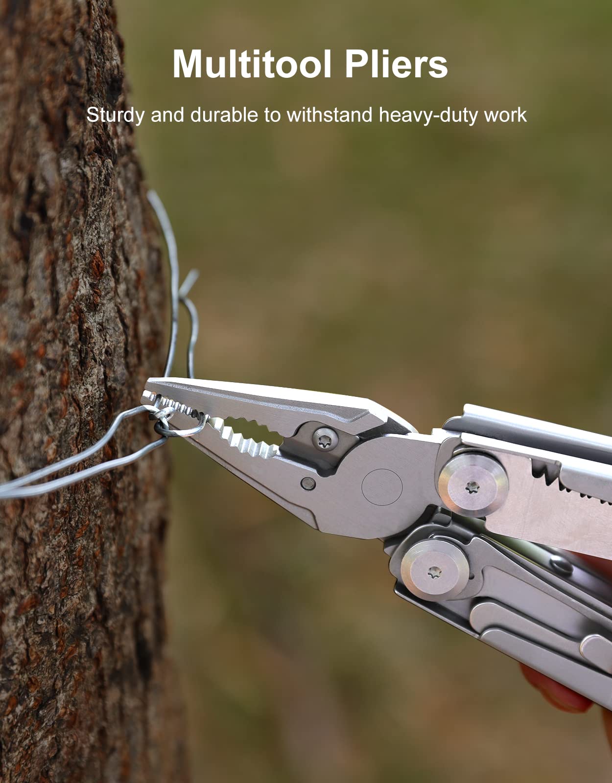 SUYIWEE Multitool 19-in-1 with Safety Lock, Professional 440A Stainless Steel Multi Tool Pliers Pocket Tool, Foldable Multitools with Nylon Sheath for Outdoors, Survival, Camping, Hiking, Repairing