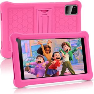 Tablet 7 inch Android 11 for Kids(Ages 3-12), 3GB RAM 32GB ROM 128GB Expand,Google Certificated, Software Pre-Installed, Bluetooth, WiFi, Dual Camera,with Shockproof Case-Pink…