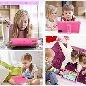 Tablet 7 inch Android 11 for Kids(Ages 3-12), 3GB RAM 32GB ROM 128GB Expand,Google Certificated, Software Pre-Installed, Bluetooth, WiFi, Dual Camera,with Shockproof Case-Pink…